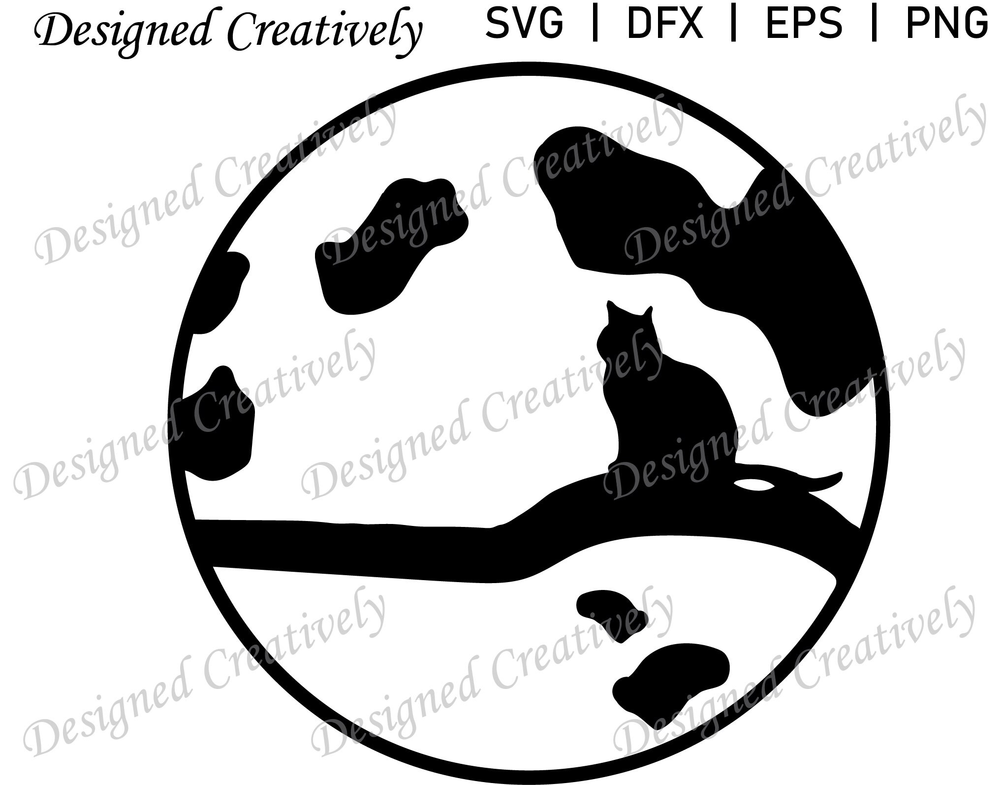 Moon SVG Full Moon SVG Moon and Cat SVG Halloween Svg | Etsy Canada