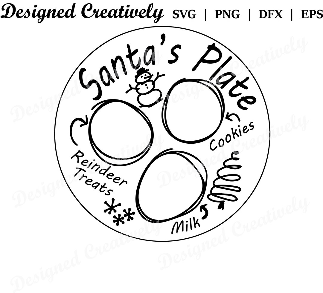 Santa Plate SVG, Santa Plate, Santa Cookies SVG, Santa Plate SVG File ...
