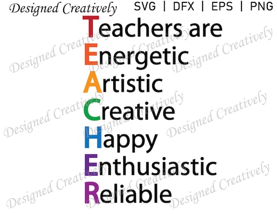 Teacher SVG Teacher Poem SVG Teacher Traits SVG Acrostic | Etsy Canada