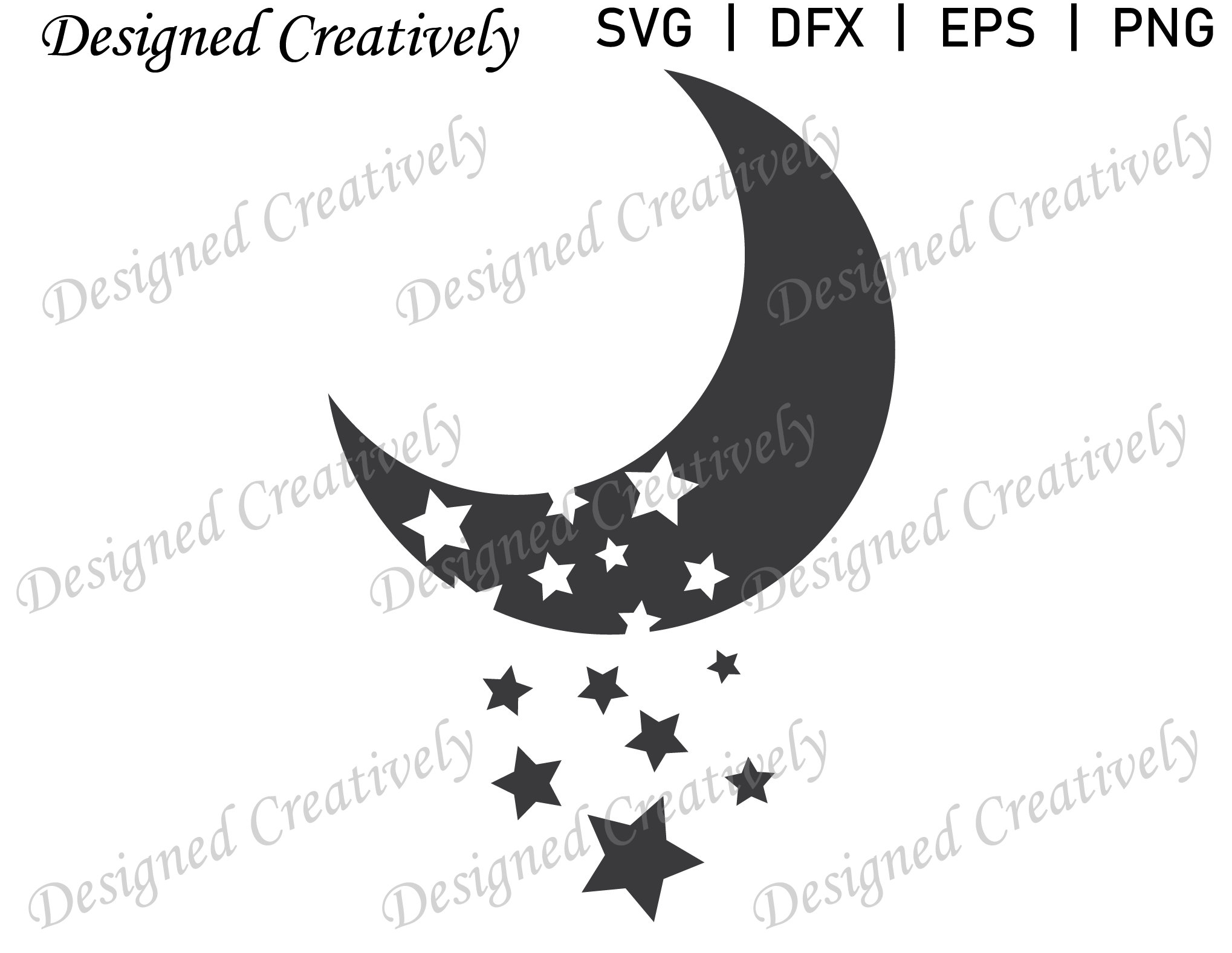 Moon and Stars SVG, Moon SVG, Stars SVG, Celestial Svg, Moon Stars Clip ...