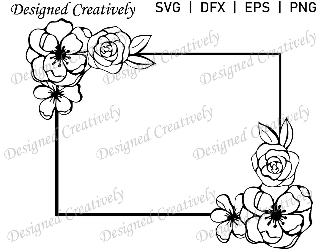Floral Frame SVG, Flower Frame SVG, Spring SVG, Spring Flower Svg ...