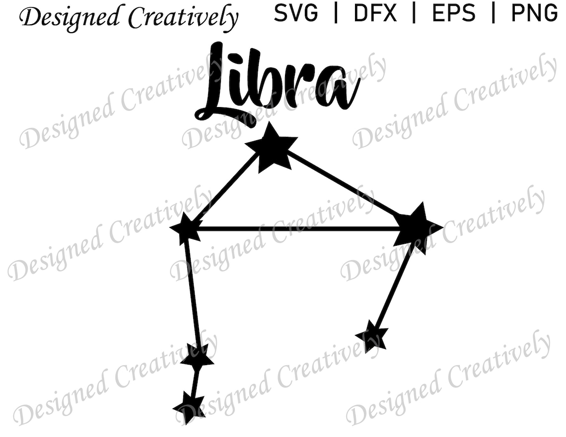 Libra Zodiac Sign SVG Libra SVG Stars SVG Celestial Svg | Etsy