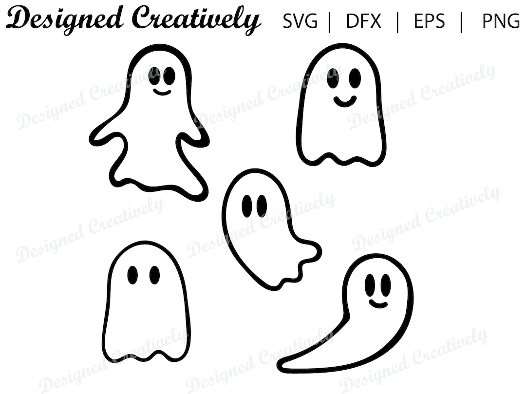 Ghost SVG, Ghost SVG Bundle, Halloween SVG, Simple Ghost Svg, Cute ...