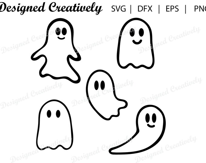 Ghosts SVG Bundle, Halloween Spirit SVG, Halloween Ghost Svg, Cute ...