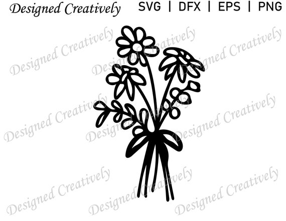 Blumenstrauß SVG Blume SVG Blumen SVG von Hand gezeichnet - Etsy Österreich
