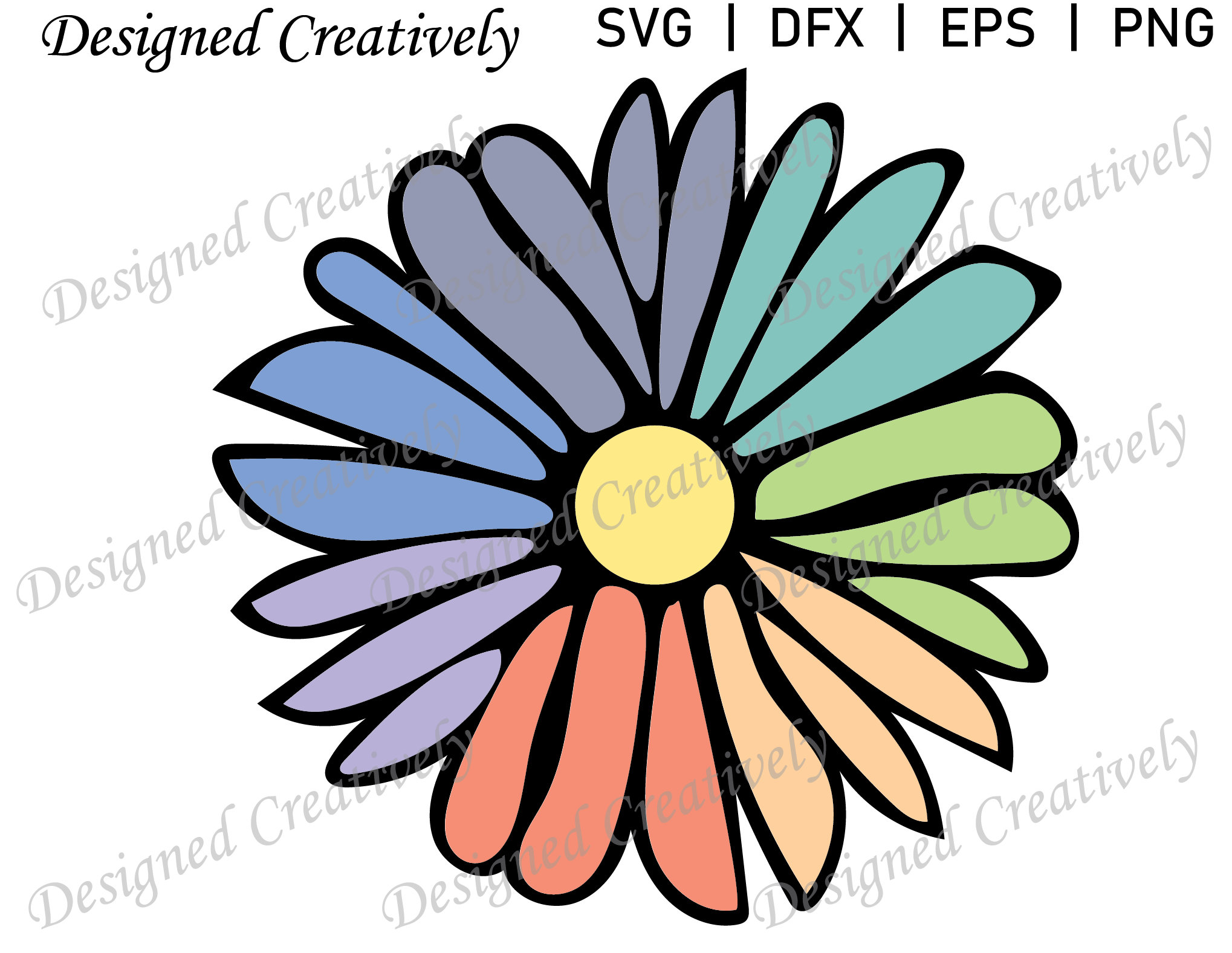 Daisy SVG Colorful Daisy SVG Retro SVG Daisy Flower Svg | Etsy