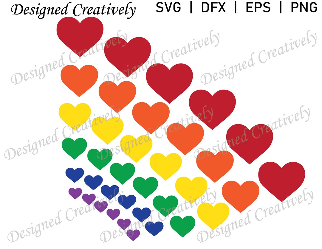 Rainbow SVG Rainbow Hearts SVG Heart SVG Rainbow Hearts - Etsy