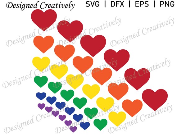 Rainbow SVG Rainbow Hearts SVG Heart SVG Rainbow Hearts | Etsy Canada