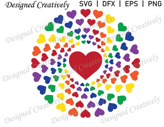 Rainbow SVG Rainbow Hearts SVG Heart SVG Rainbow Hearts | Etsy