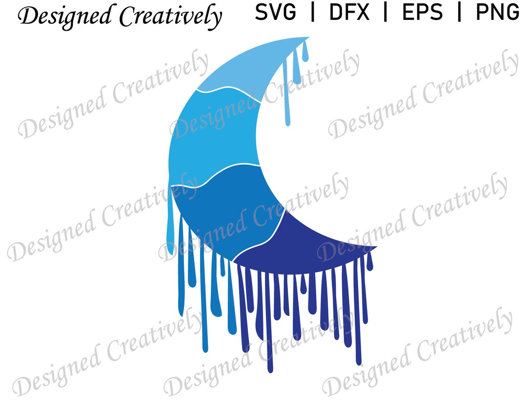 Moon SVG, Moon Drip SVG, Drip Moon SVG, Celestial Svg, Moon Clip Art ...