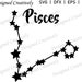 Pisces Zodiac Sign SVG, Pisces SVG, Stars SVG, Celestial Svg, Zodiac ...