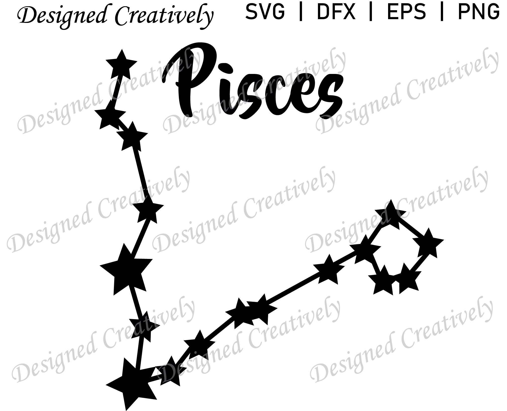 Pisces Zodiac Sign SVG Pisces SVG Stars SVG Celestial Svg - Etsy