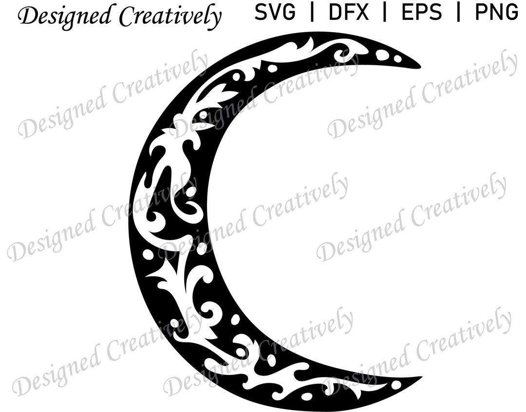 Quarter Moon Svg, Moon SVG, Moon Decor SVG, Moon Art SVG, Celestial Svg ...