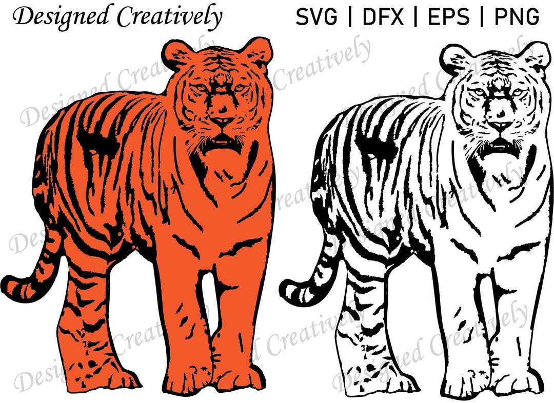 Tiger SVG, Zoo Animal SVG, Wild Tiger SVG, Tiger Silhouette Svg ...