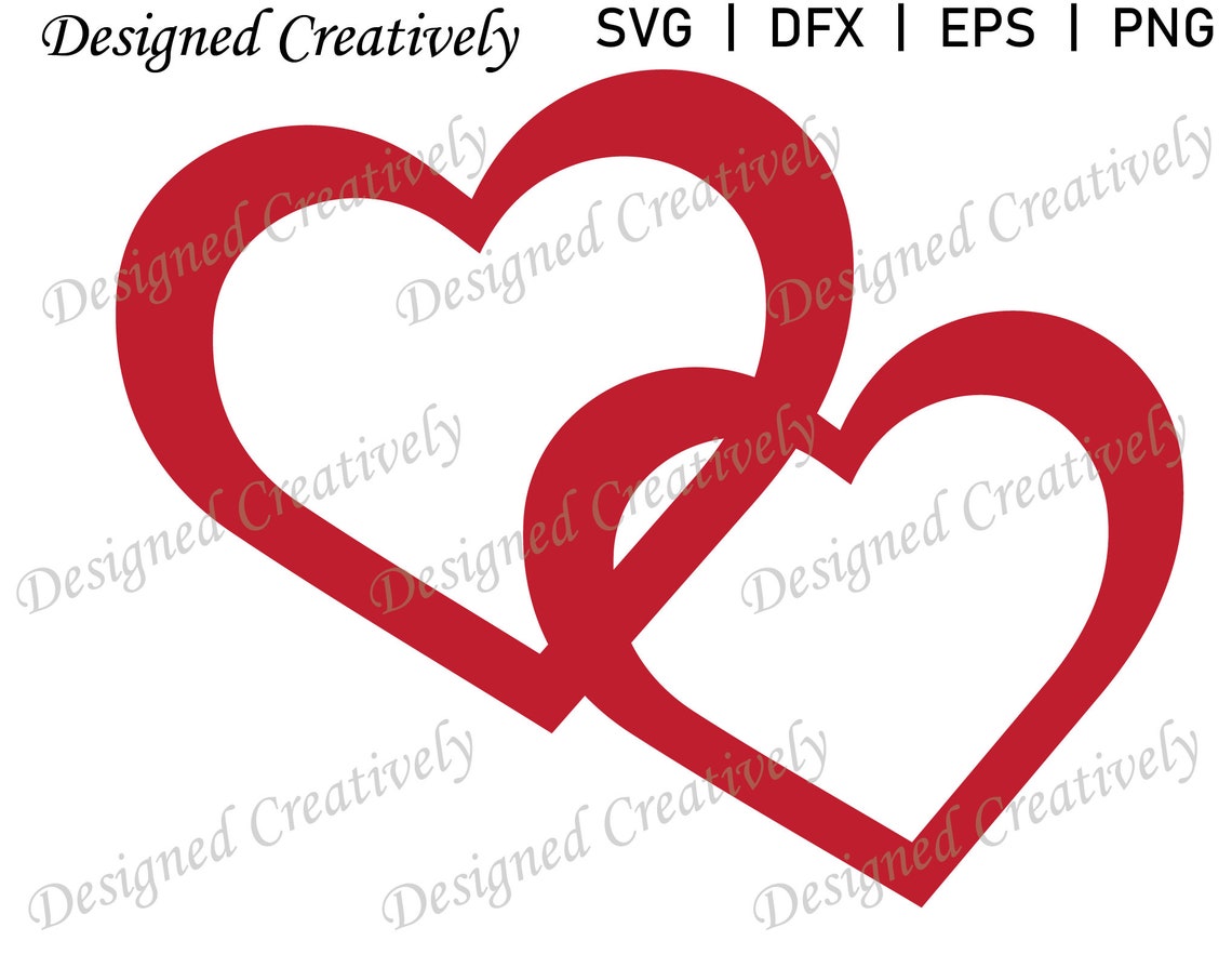Valentine Heart SVG, Valentine Double Heart SVG, Linked Hearts SVG ...