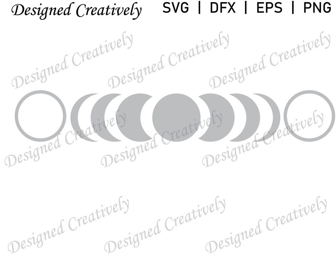 Moon Phases Svg, Moon SVG, Full Moon SVG, Moon Phases Clip Art, Moon ...
