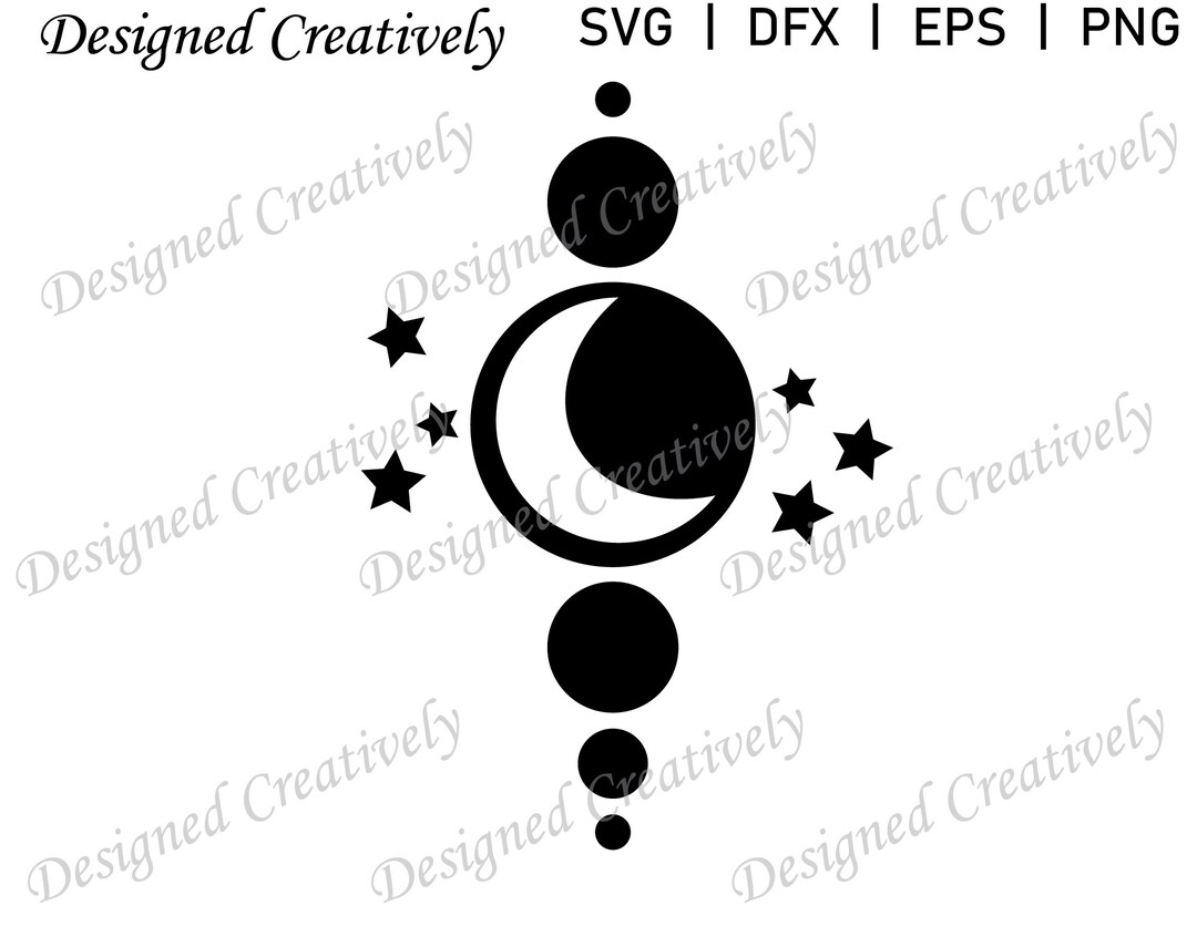 Moon Phases Svg, Moon SVG, Full Moon SVG, Quarter Moon Svg, Stars SVG ...
