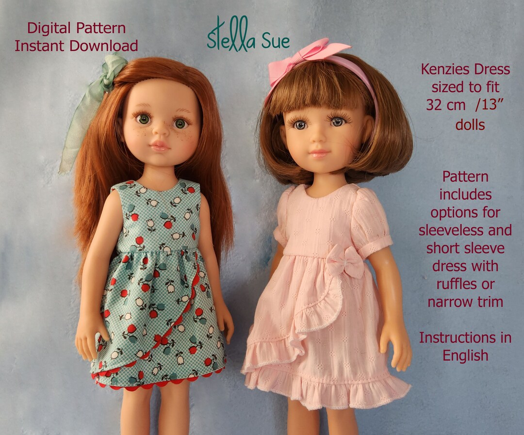 Stella Sue DIGITAL PATTERN Kenzie's Dress to Fit 13 Inch/ 32 Cm Dolls ...