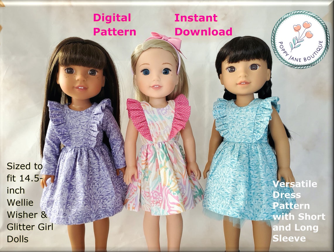 Poppy Jane Design DIGITAL PATTERN Radiant Ruffles Dress Fits | Etsy