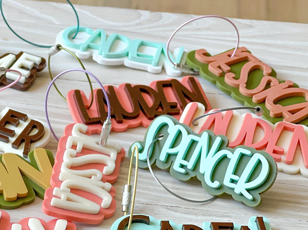 Custom Backpack Name Tag, Acrylic Nametag for Lunchbox or Diaper Bag ...