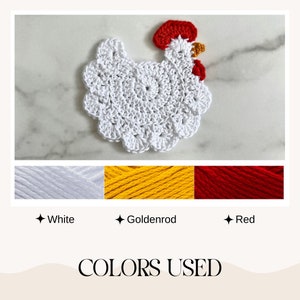 Crocheted Cotton Chicken Coaster Set, Modern Rustic Decor, Fun Country ...
