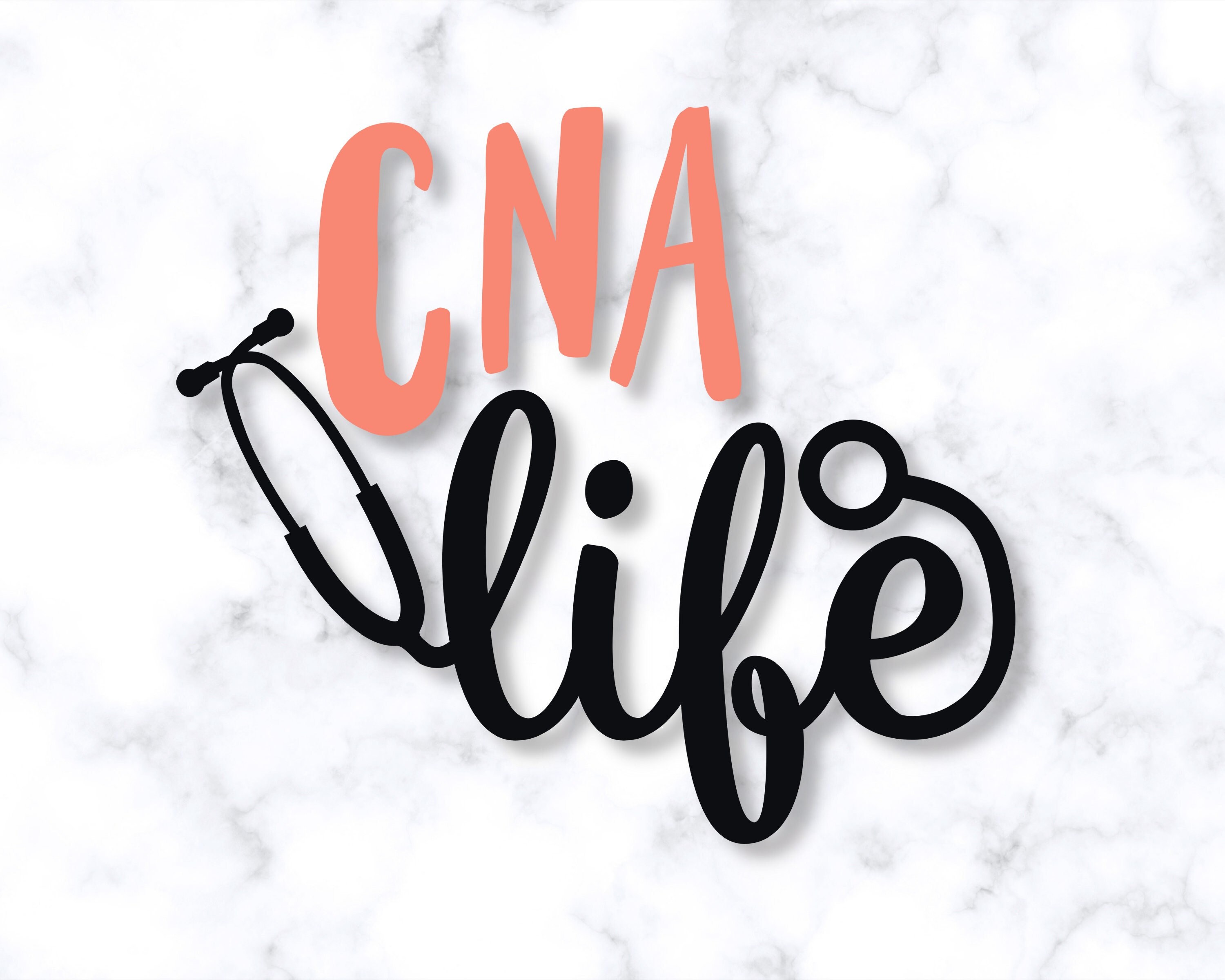 CNA Life Decal CNA Vinyl Decal Stethoscope Decal Scrub Life - Etsy