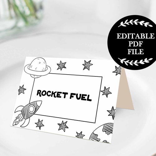 EDITABLE PDF Space Food Tents Outer Space Party Decorations - Etsy