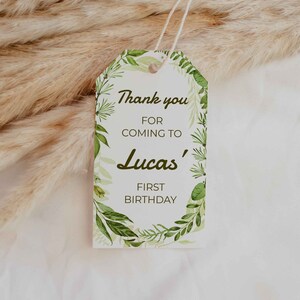 Greenery Birthday Favor Tag, Wild One Party Favors, Birthday Favour Tag ...