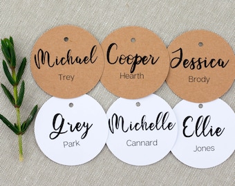 Circle Name Place Cards - Etsy