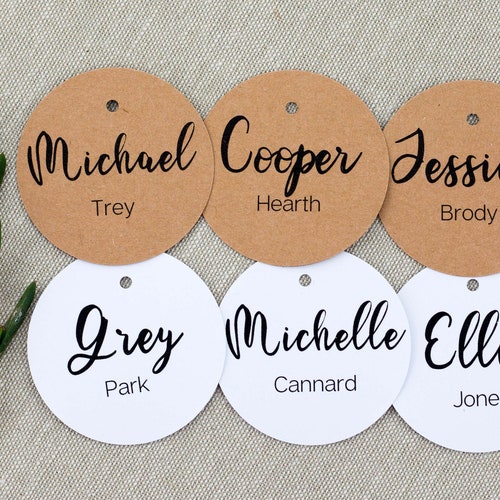EDITABLE PDF Guest Name Tags Circle Tags Wedding Name Place - Etsy