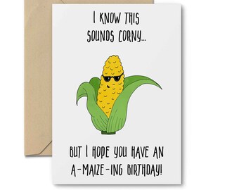 Birthday Corn Card - Etsy