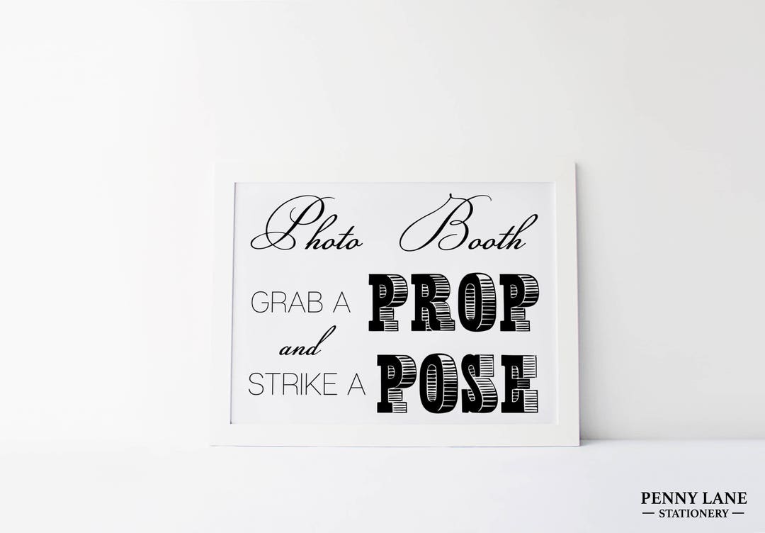 Grab a Prop and Strike a Pose Photo Booth Sign Wedding Photo - Etsy