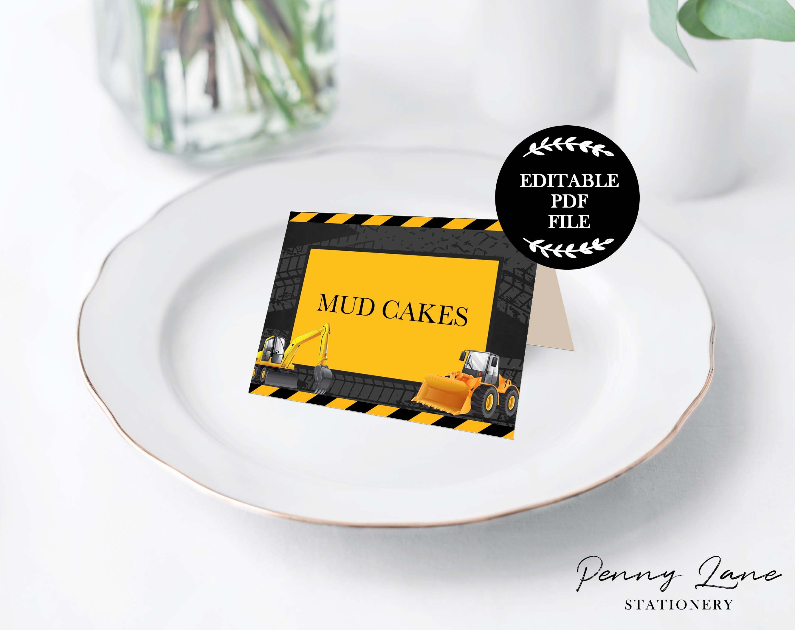 EDITABLE PDF Digger Welcome Sign Construction Party Dump | Etsy