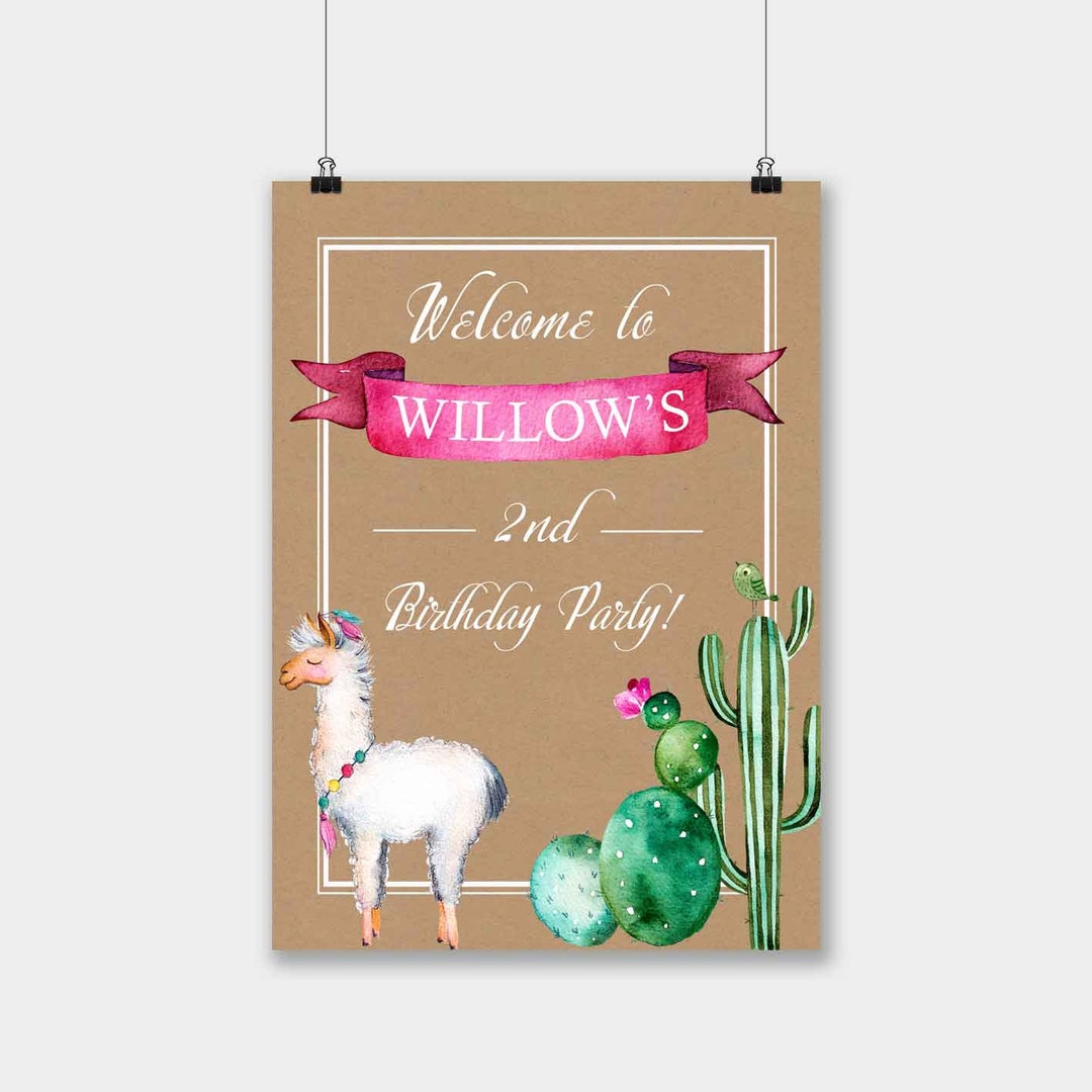 Llama Welcome Sign, Llama Party Decorations, Llama Birthday Decorations ...
