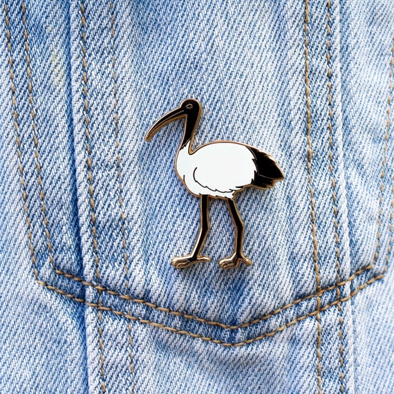 Australian Ibis, Hard Enamel Pin, Bin Chicken, Pinback Button, Wild ...
