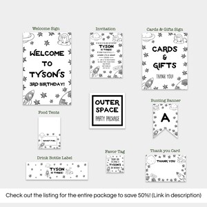 Outer Space Cards and Gifts Sign, Spaceman Table Signs, Birthday Party ...