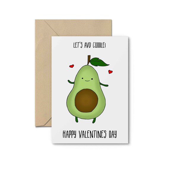 Let's Avo Cuddle, Valentine's Day Card, Avocado, Love, Greeting Card ...
