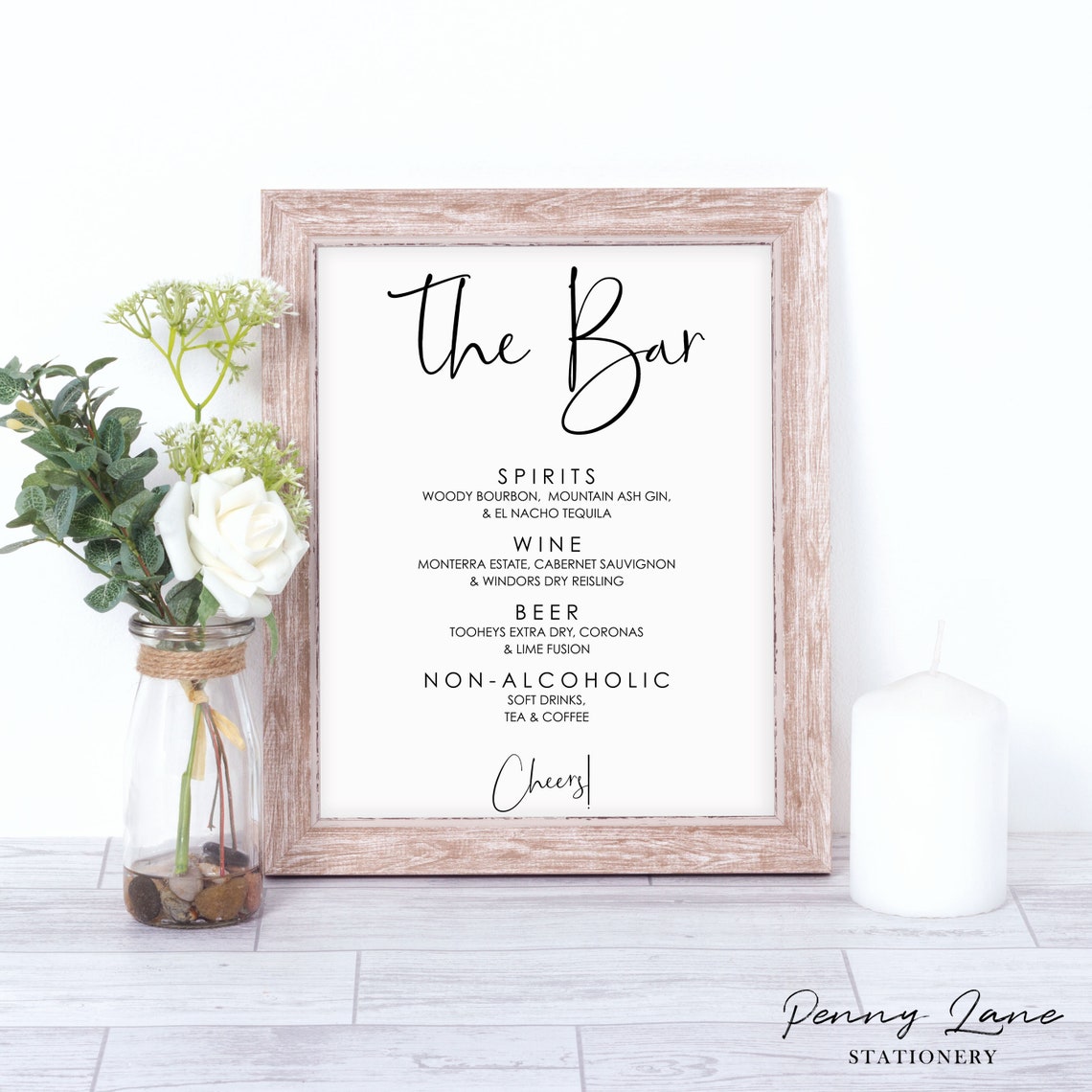 EDITABLE PDF Wedding Bar Menu Drinks List Alcohol List Bar - Etsy