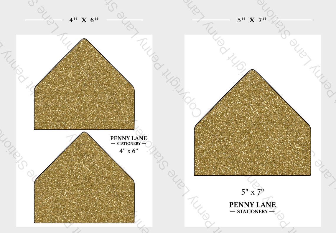 Gold Glitter Envelope Liner Gold Glitter Envelope insert 4 x | Etsy
