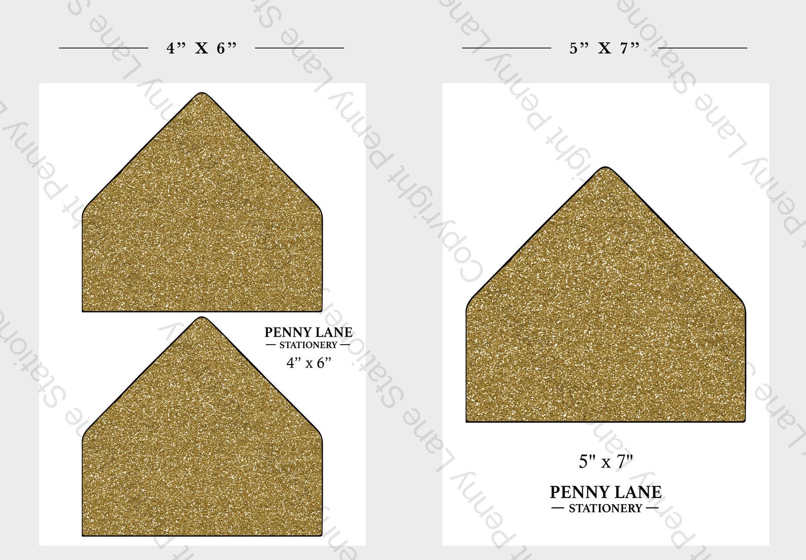 Gold Glitter Envelope Liner Gold Glitter Envelope insert 4 x | Etsy