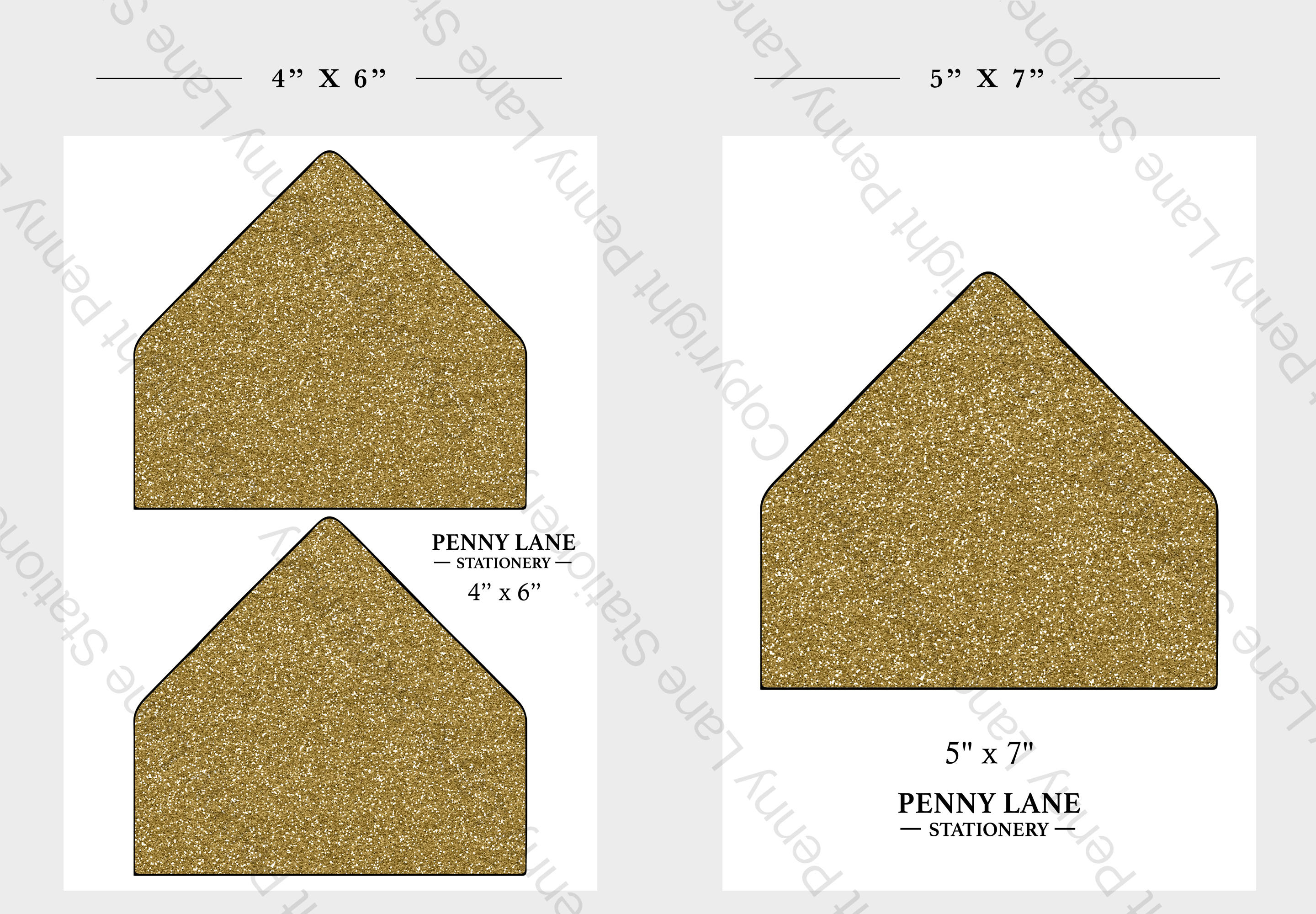 Gold Glitter Envelope Liner Gold Glitter Envelope insert 4 x | Etsy