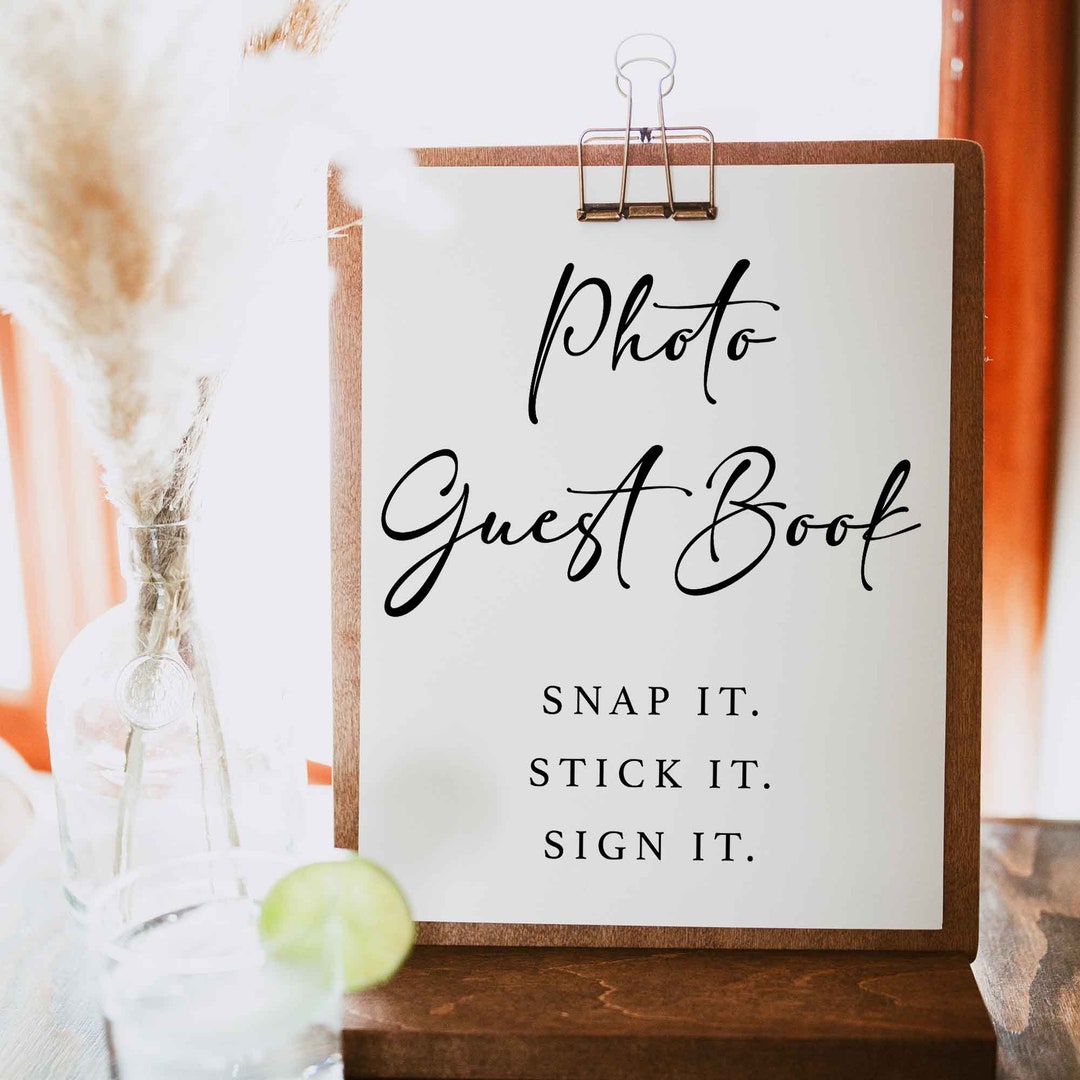 EDITABLE PDF, Photo Guestbook Sign, Engagement Party Decorations ...