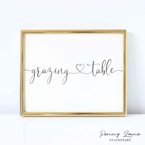 Grazing Table Sign, Food, Platter, Buffet, Table Signs, Modern, Simple ...