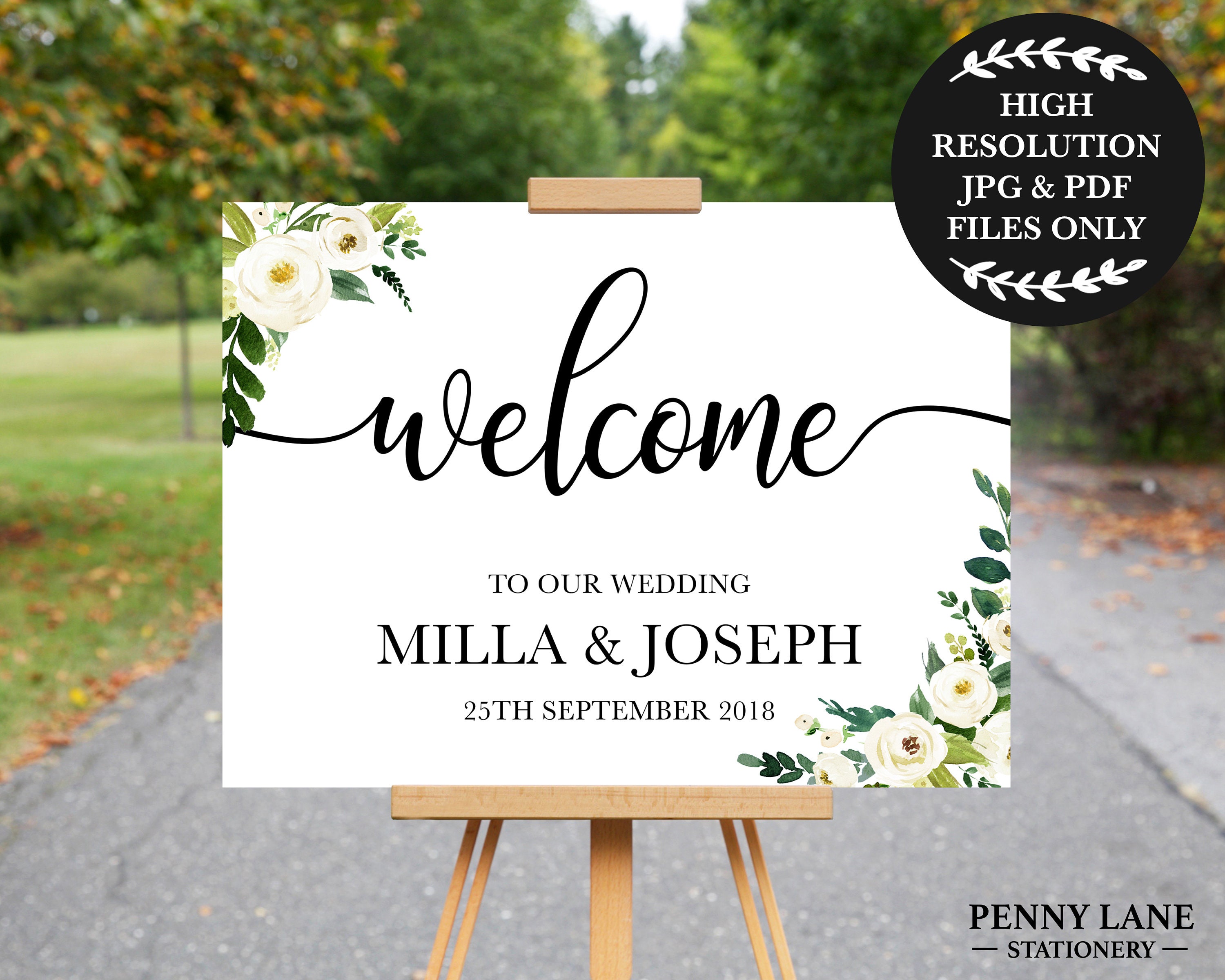 Wedding Welcome Poster Welcome to our Wedding Sign White | Etsy