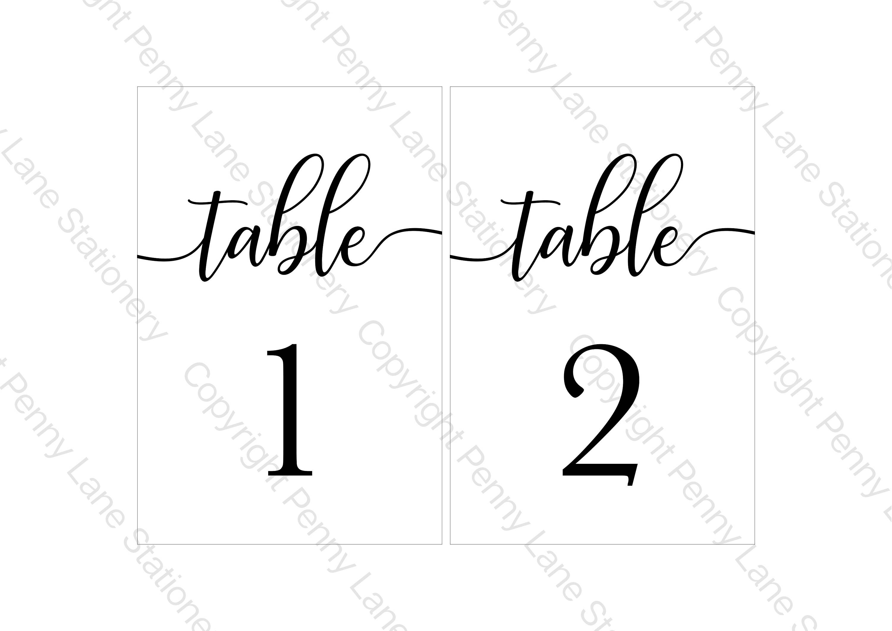 Números de mesa imprimibles números de mesa de boda simple - Etsy España