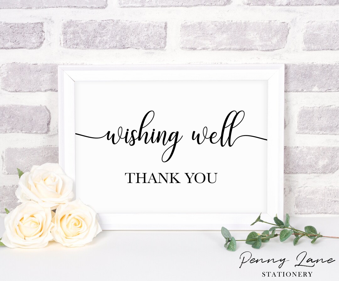 Wishing Well Sign, Wedding Wishing Well Sign, Wedding Decorations ...