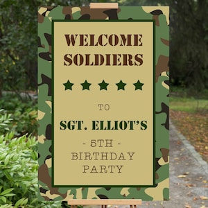 Army Cards and Gifts Sign, Table Sign, Camo, Camouflage, Boys Birthday ...