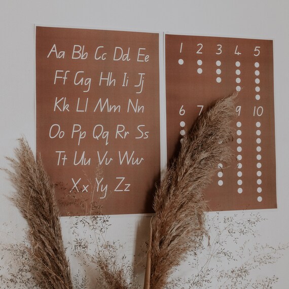 INSTANT DOWNLOAD, Alphabet Poster, Counting Poster, Educational ...