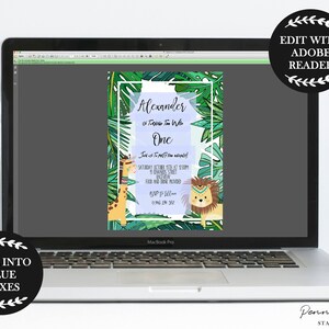 EDITABLE PDF, Safari Invite, Jungle Invitation, Safari Birthday Invites ...