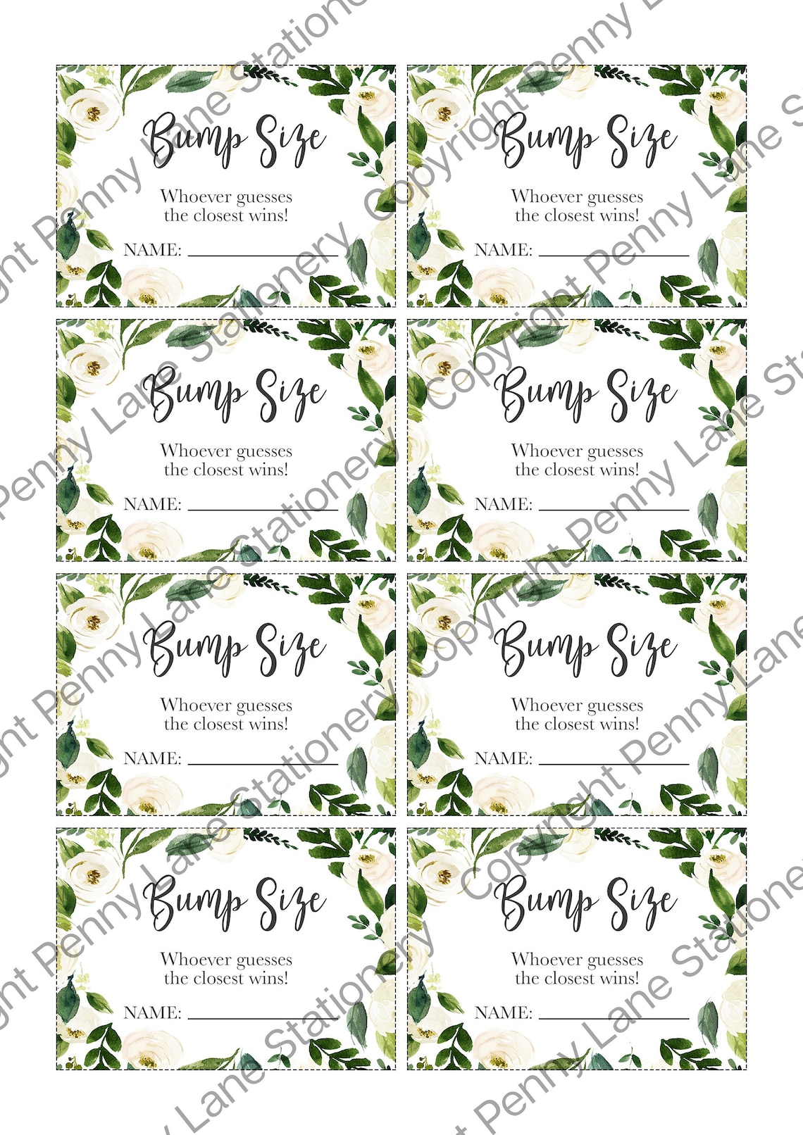 Baby Shower String Game White Floral Games Greenery Gender - Etsy